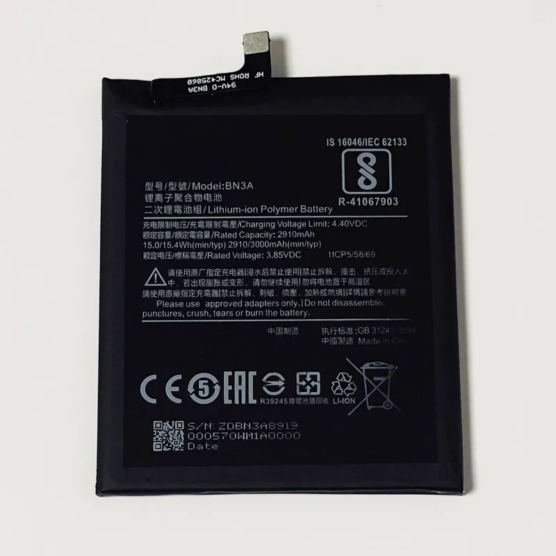 3.85v 3000mah Bn3a For Xiaomi Redmi Go M1903c3gh M1903c3gg M1903c3gi ...