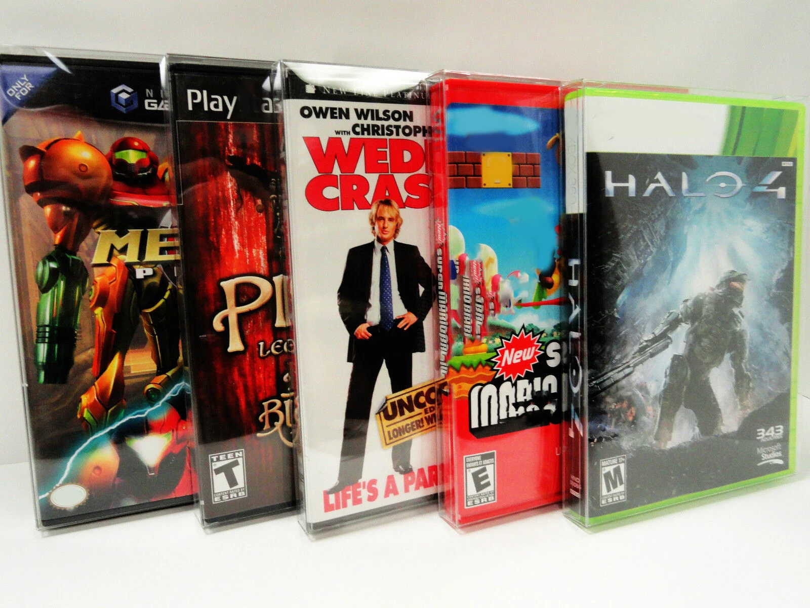 5 Box Protector For DVD's, Wii U, XBOX, PS2, NINTENDO GAMECUBE ETC ...