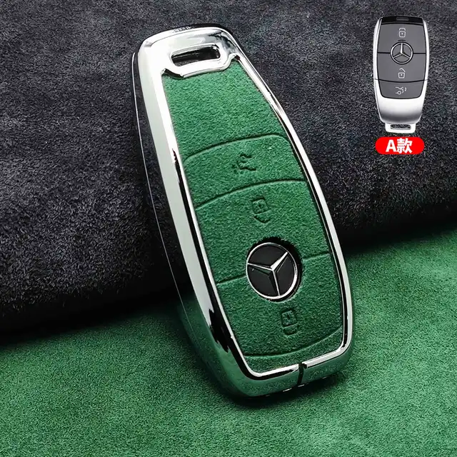 Alcantara Car Keychain Case Holder For Mercedes Benz E Class W213 E200 ...
