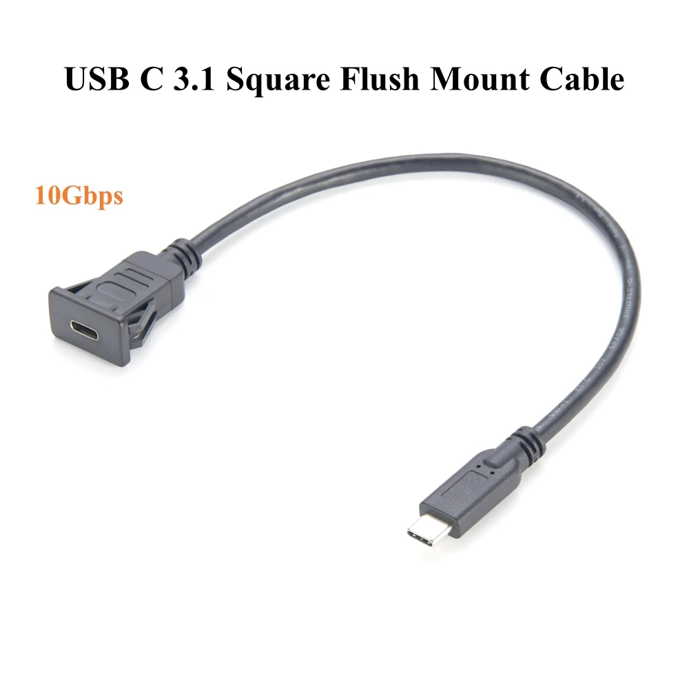 10Gbps USB Type C 3.1 Square Flush Mount Cable USB C Male to Female ...