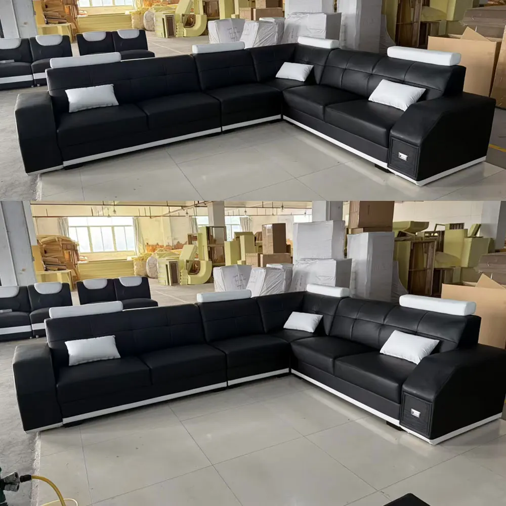 New design L sponge foam compress sofa with sofa set furniture living ...