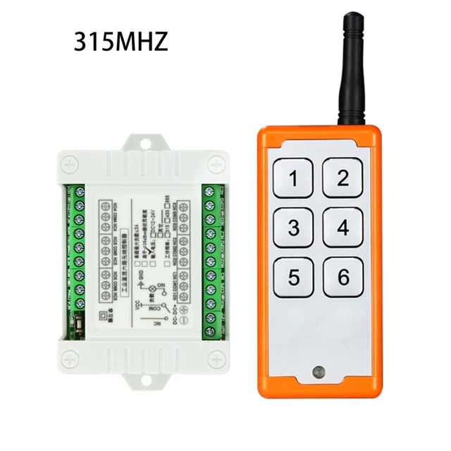 1000m DC 12/24V Relay Remote Switch Wireless RF Remote Control Switch 6 Channel Relay Module 433 ...