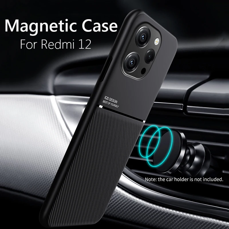 For Redmi 12 Case Magnetic Cover Soft Frame Funda For Xiaomi Redmi 12 ...