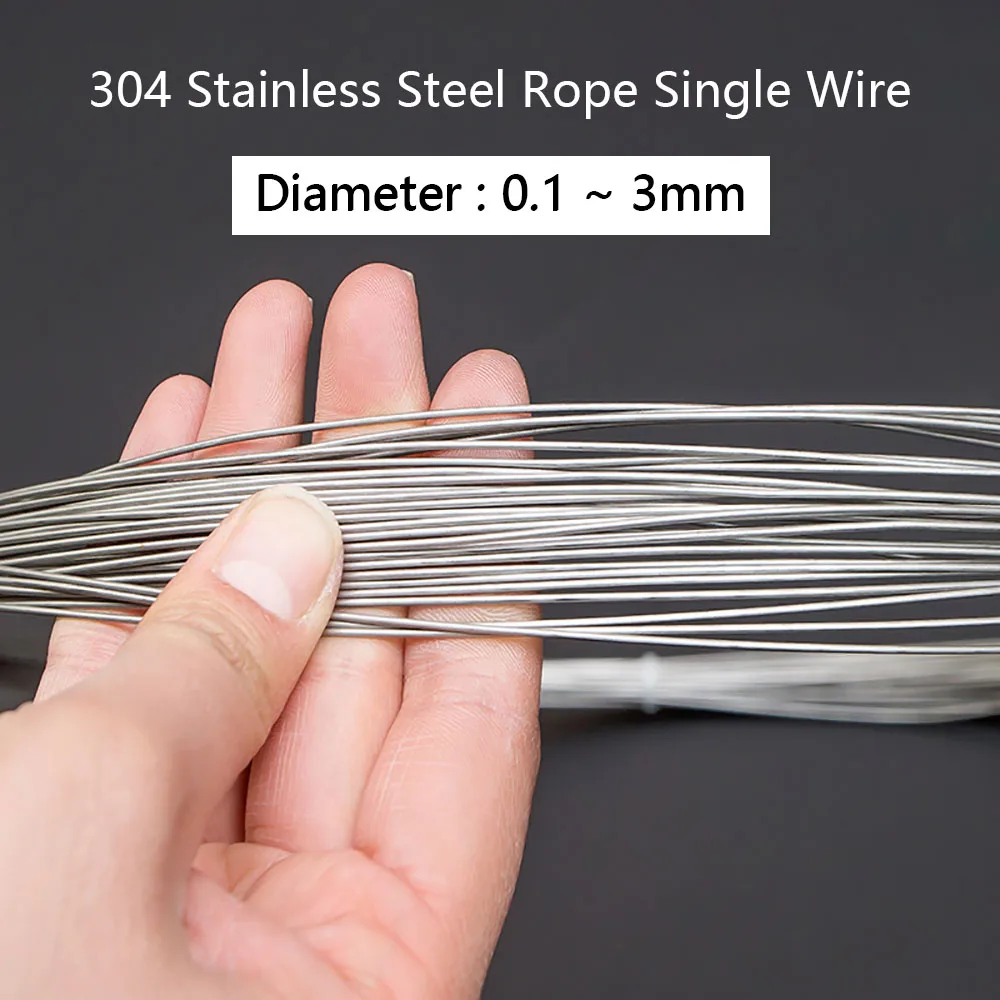 1-5-10Meter-0-2mm-3mm-304-Stainless-Steel-Rope-Single-Bright-Hard-Wire ...
