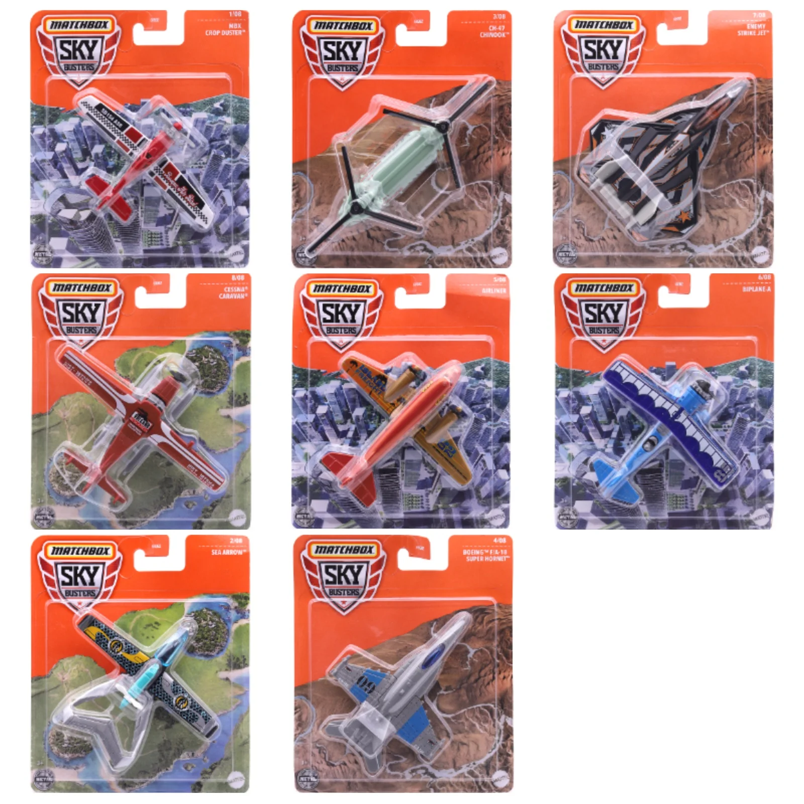 Matchbox Sky Busters Sea Arrow Mbx Crop Duster Airliner Biplane-a Enemy ...