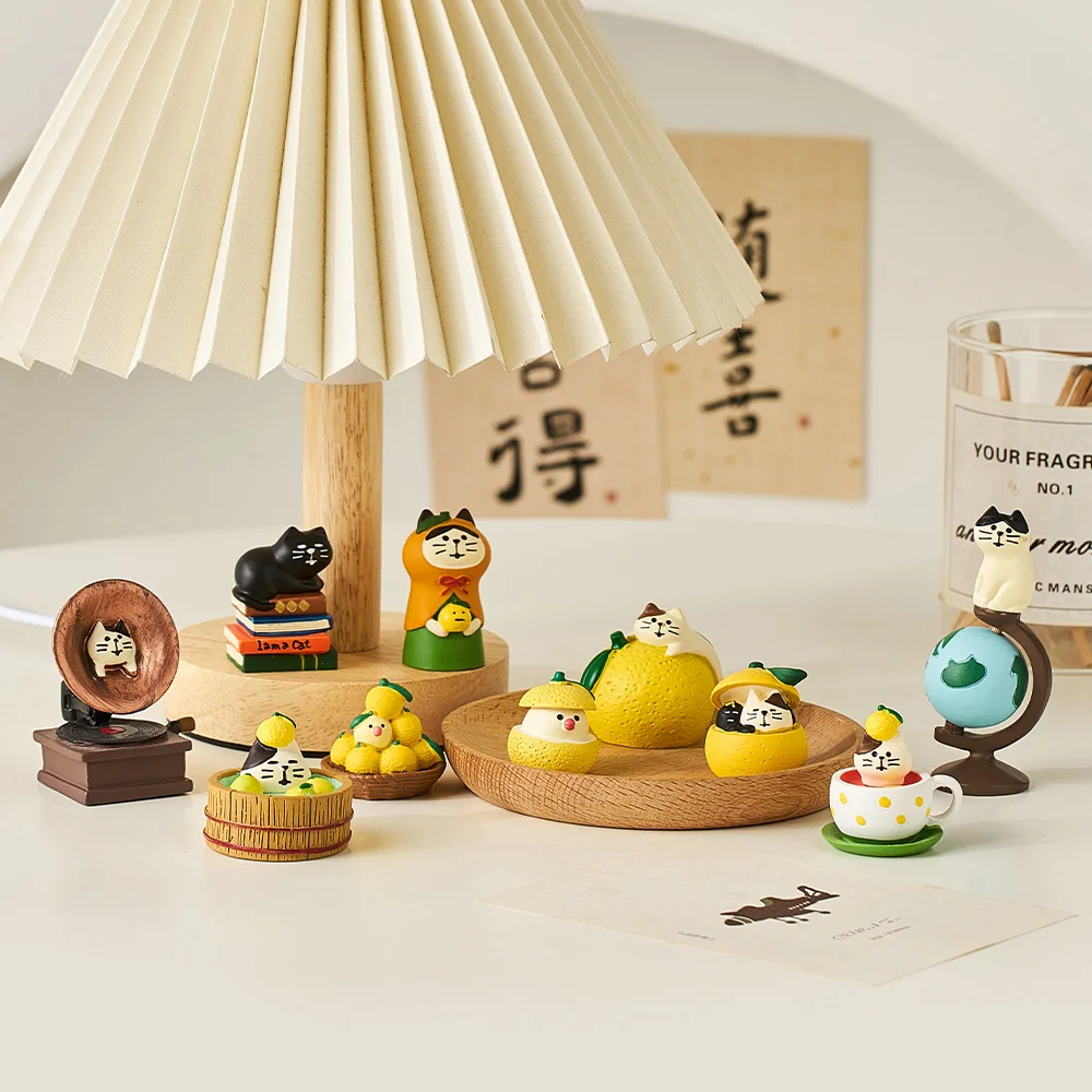 Folk-Art-Cat-Figurine-Computer-Desk-Decoration-Resin-Crafts-Creative ...