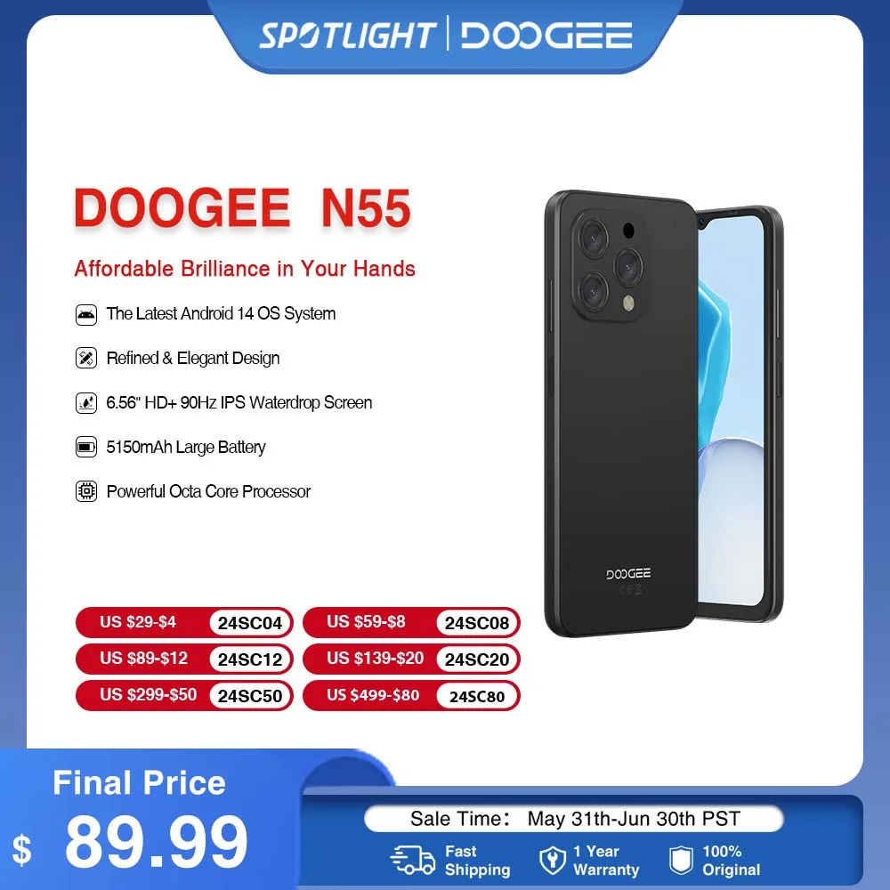 World-Premiere-DOOGEE-N55-Smartphone-6-56-90Hz-IPS-Screen-9GB-RAM-128GB ...