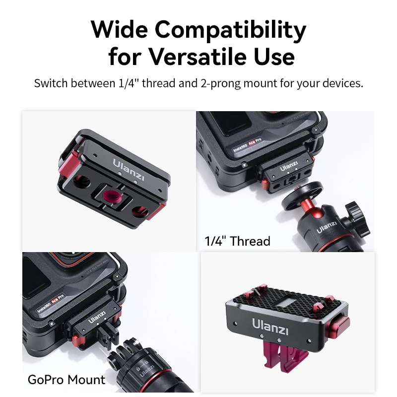 Go Ultra Magnetic Mount For Insta360 Flow Pro/Flow, Aluminum Alloy ...