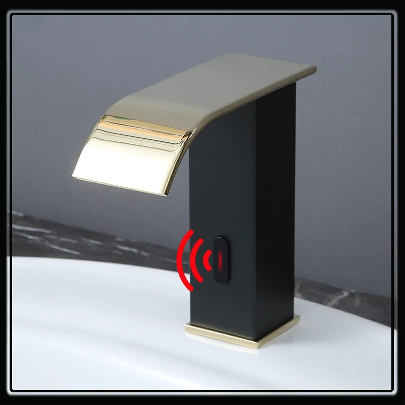Gold-Smart-Bathroom-Sensor-Faucet-Black-Touchless-Sink-Mixer-Luxury ...