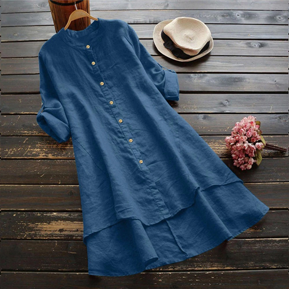 Oversized-Cotton-Linen-Dress-for-Women-Summer-Plus-Size-Blouse-Skirt ...