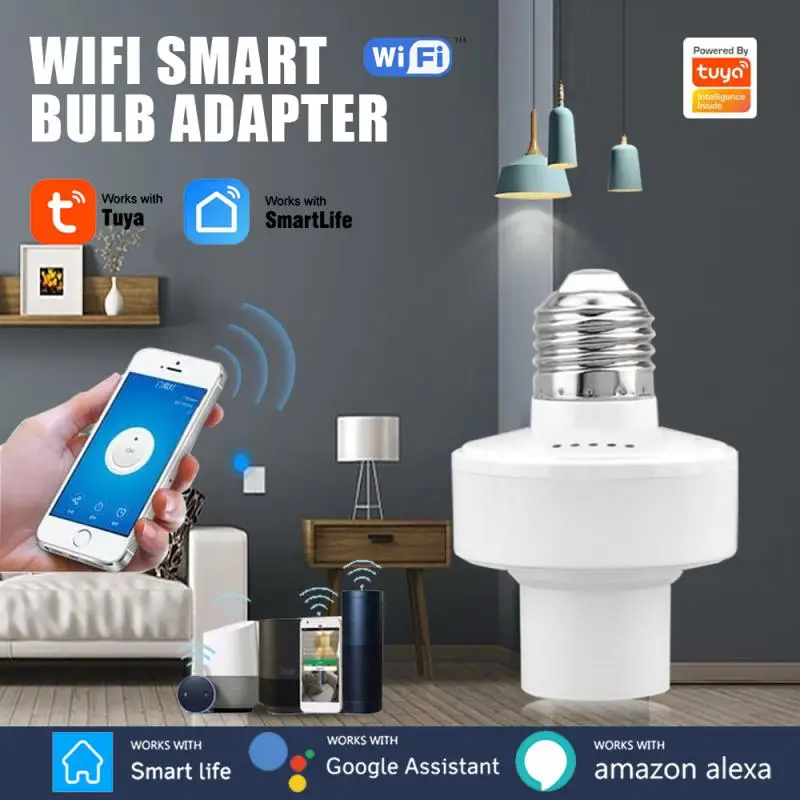 WiFi Smart Light Bulb Adapter Lamp Holder Base AC Smart Life/Tuya ...
