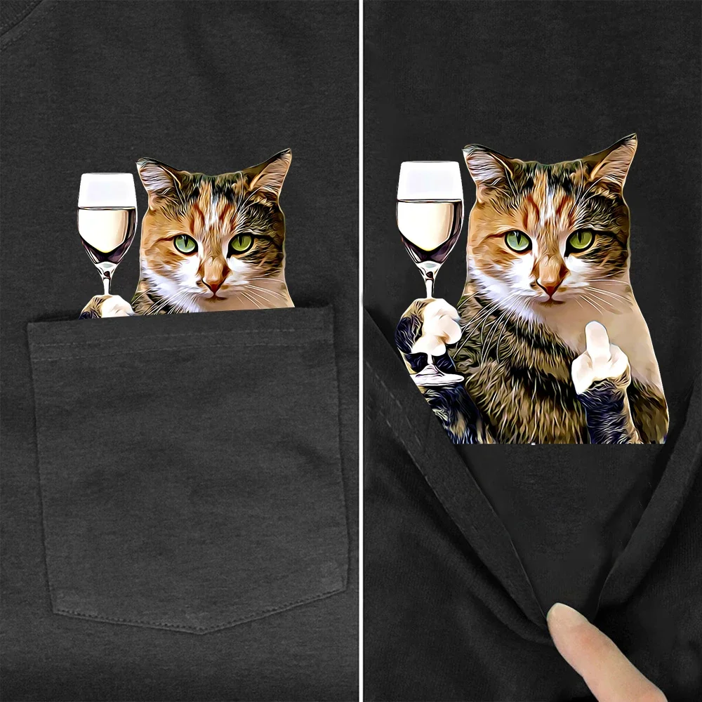 CLOOCL-Animals-Cats-Cotton-T-Shirts-Funny-Kitten-Champagne-Middle ...