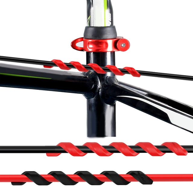 Bicycle Brakes Cables Spiral Soft Silicone Bike Frame Protector - Cable ...