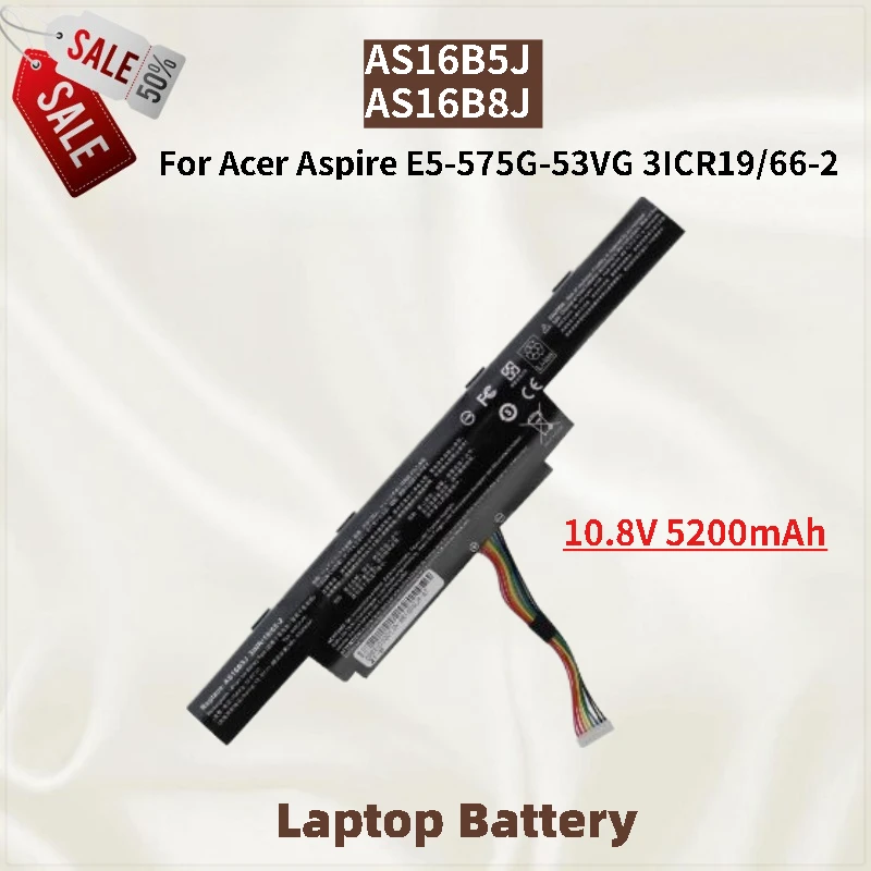 Laptop Battery 10.8V 5200mAh AS16B5J AS16B8J For Acer Aspire E5-575G ...