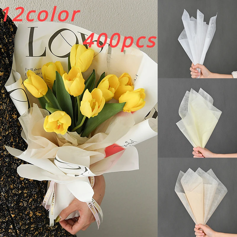 400pcs-Milk-Cotton-Tissue-Paper-Florist-Flower-Wrapping-Paper-DIY ...