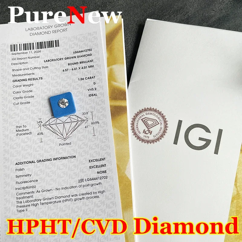 HPHT CVD Super White 0.1-5CT Lab Grown Diamond Loose With IGI GIA ...