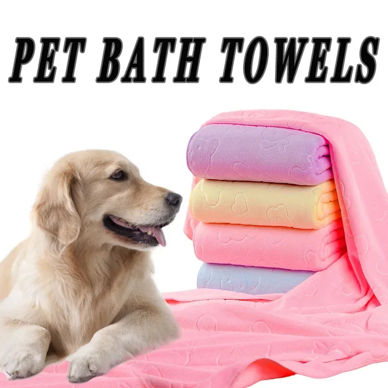 Pet Bath Towel Bathroom Towels Super Absorb Soft Comfort Drying Dogs ...