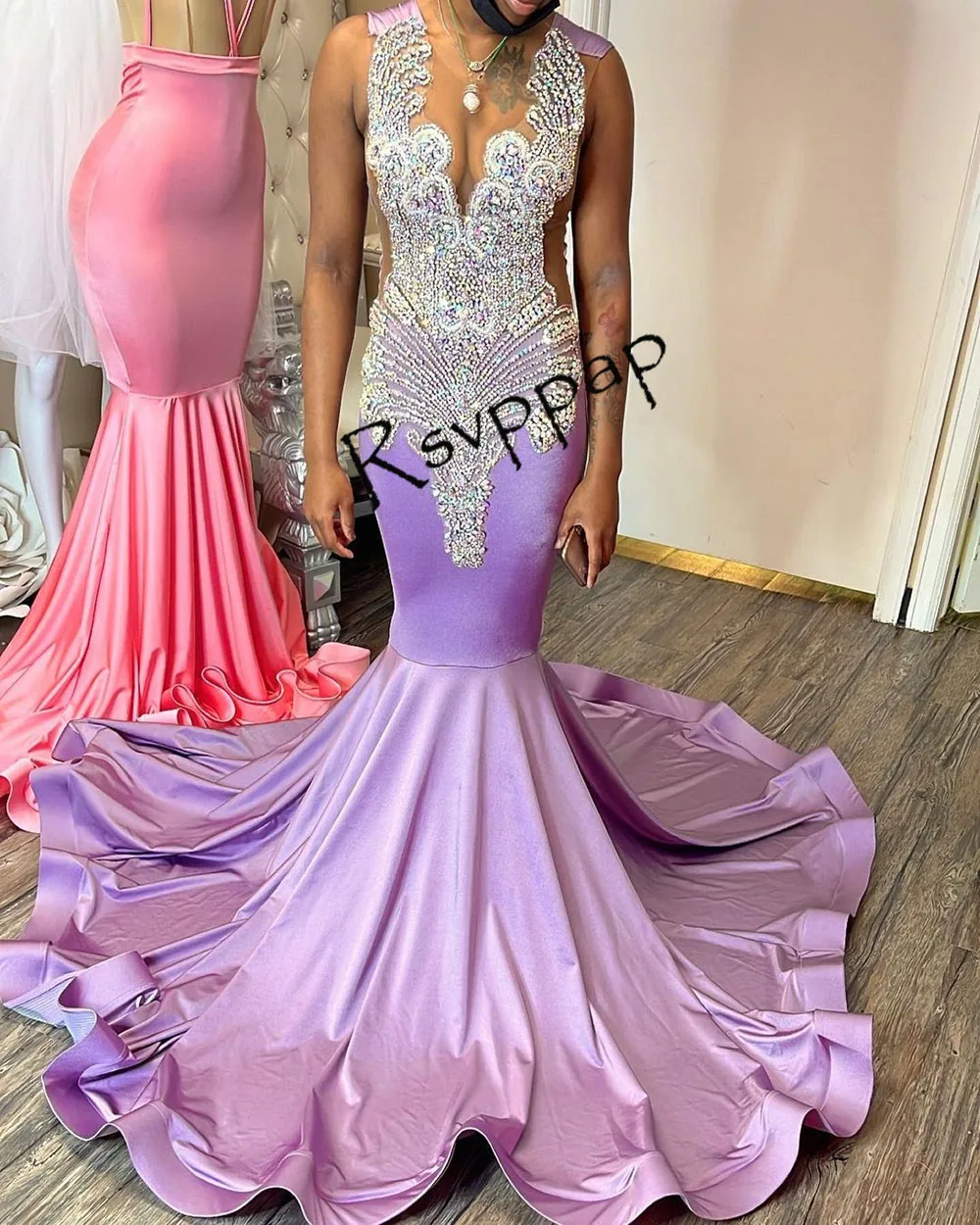 All Diamond Prom Dress