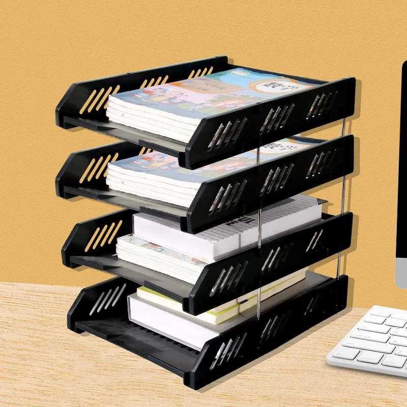 Four-layer-File-Rack-Multi-layer-File-Tray-Storage-Rack-File-Holder ...