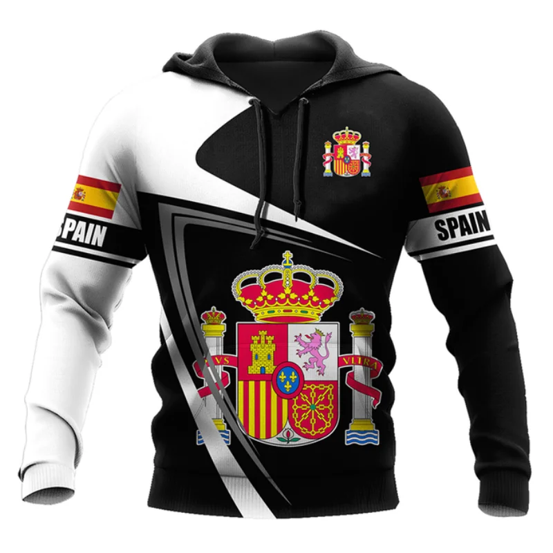 Spanish-Emblem-Graphic-Hoodie-Men-Clothing-Pop-3D-Spain-National-Flag ...