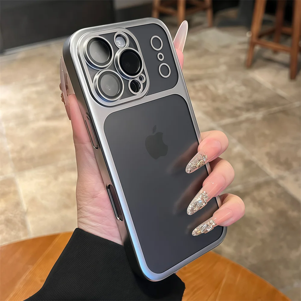Luxury Plating Metallic Color Matte Transparent Phone Case For iPhone ...