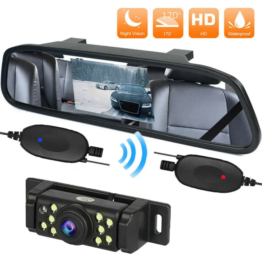 Wireless-Car-Reversing-Backup-Camera-4-3inch-Vehicle-Rear-View-Monitor ...