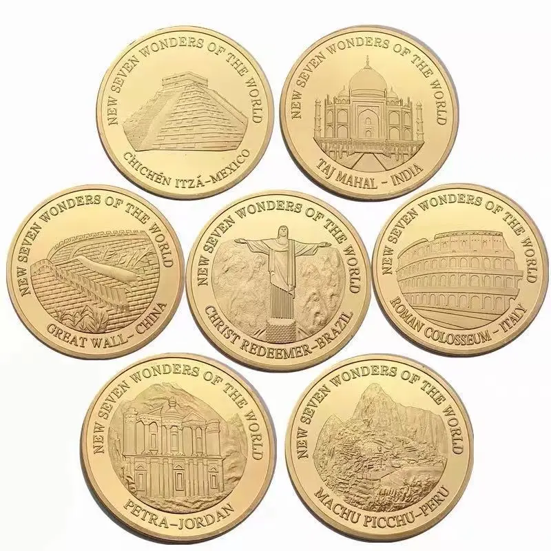 New-World-Seven-Wonders-Coin-Nostalgia-Custom-Commemorative-Coin-Great ...