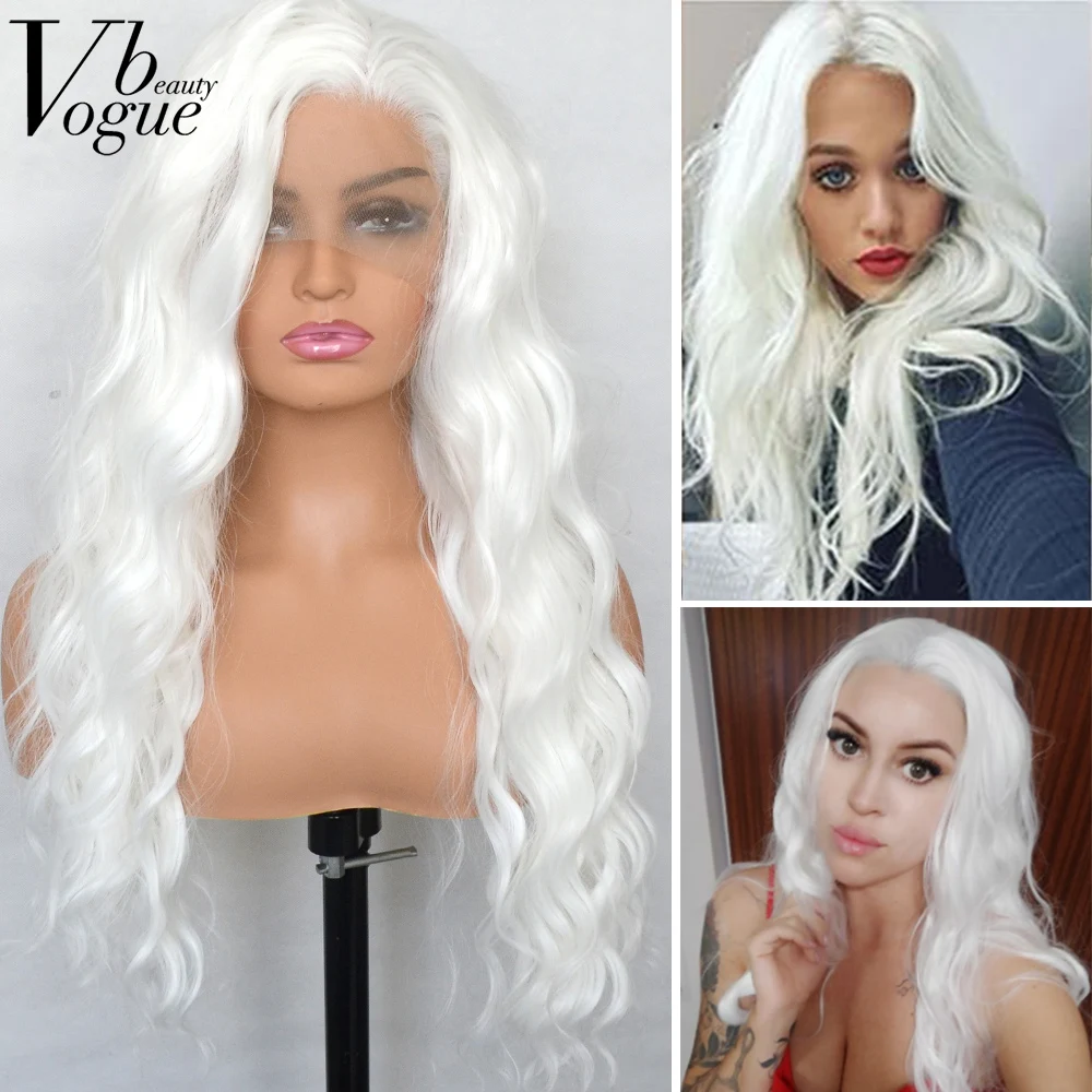 Voguebeauty-Platinum-White-Synthetic-Lace-Front-Wig-Loose-Curly-Heat ...
