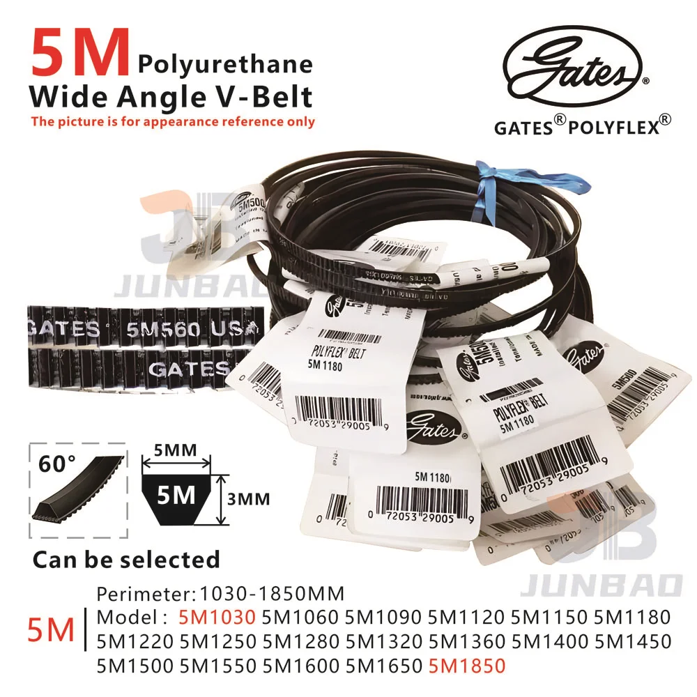 5M-Wide-Angle-Polyurethane-V-Belt-5M1030-5M1060-5M1090-5M1120-5M1150 ...