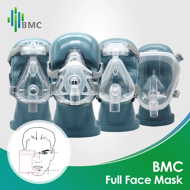 Bmc Cpap Full Face Mask F1a F1b F5 F5a With Headgear Silicon Gel ...