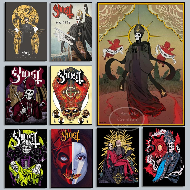 Ghost Band rock Poster Alternative Abstract Canvas Painting HD Print ...
