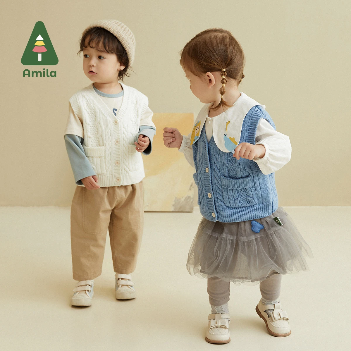 Amila suéter para bebé, chaleco sin mangas de Color sólido, cárdigan ...