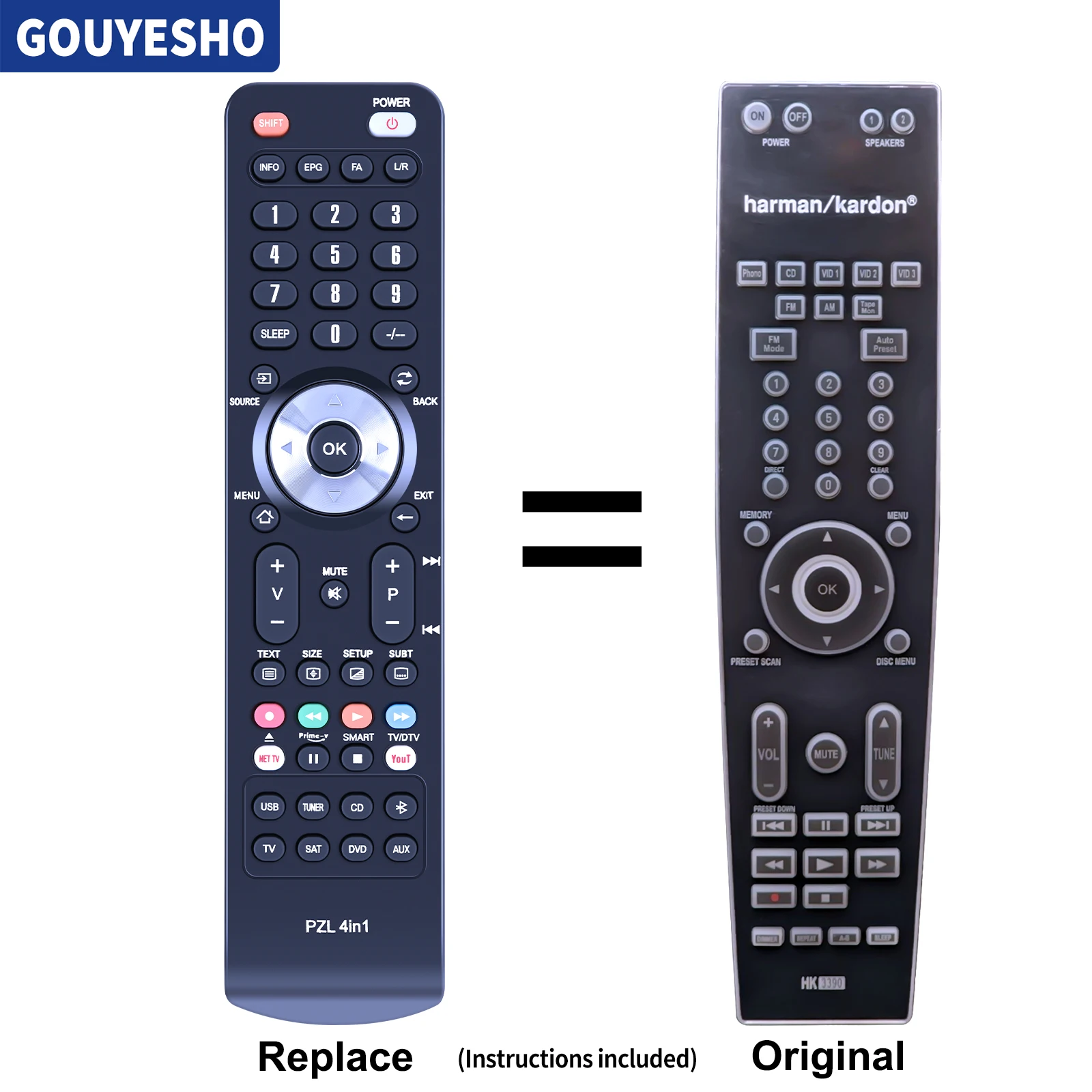 HK-3390-Replacement-Remote-Control-For-Harman-Kardon-Stereo-Receiver ...