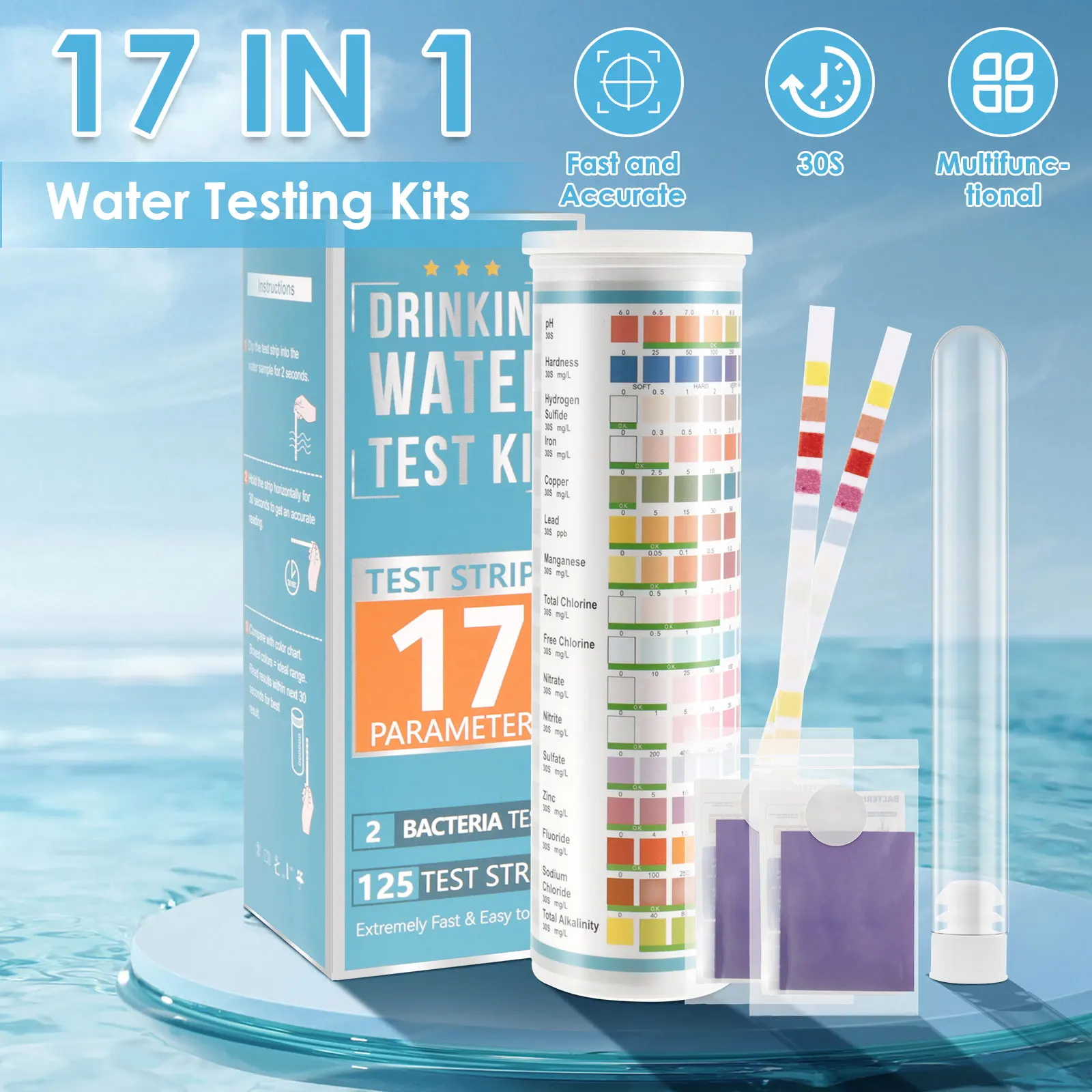 100-125Pc-Aquarium-Test-Strips-5-17-in-1-Water-Testing-Kits-with-Test ...