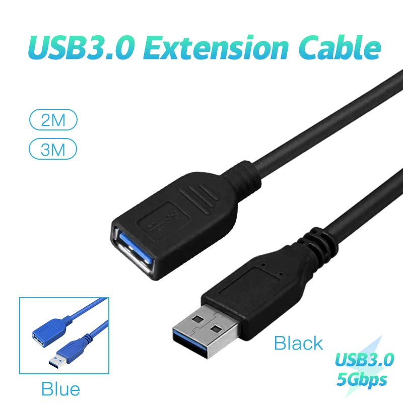 2-3-Meters-USB3-0-Extension-Cable-USB-A-Male-To-Female-Cord-For-Sync ...