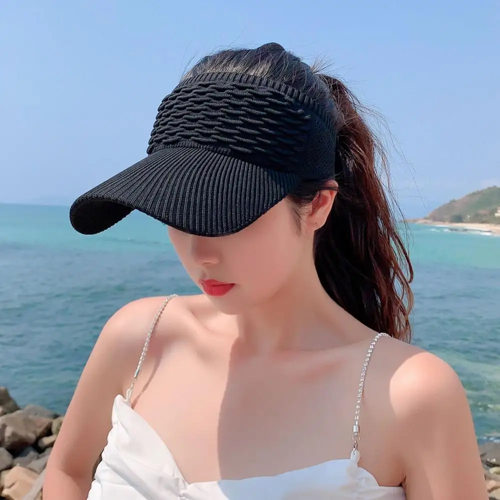 Women-Empty-Top-Hat-Anti-UV-Sun-Hat-Travel-Beach-Outdoor-Visor-Cap ...