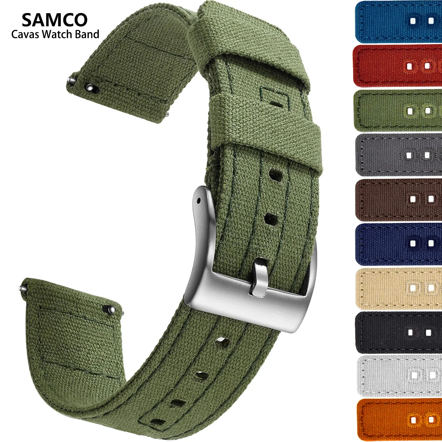 SAMCO-Canvas-Quick-Release-Watch-Band-20mm-22mm-Replacement-Watch ...