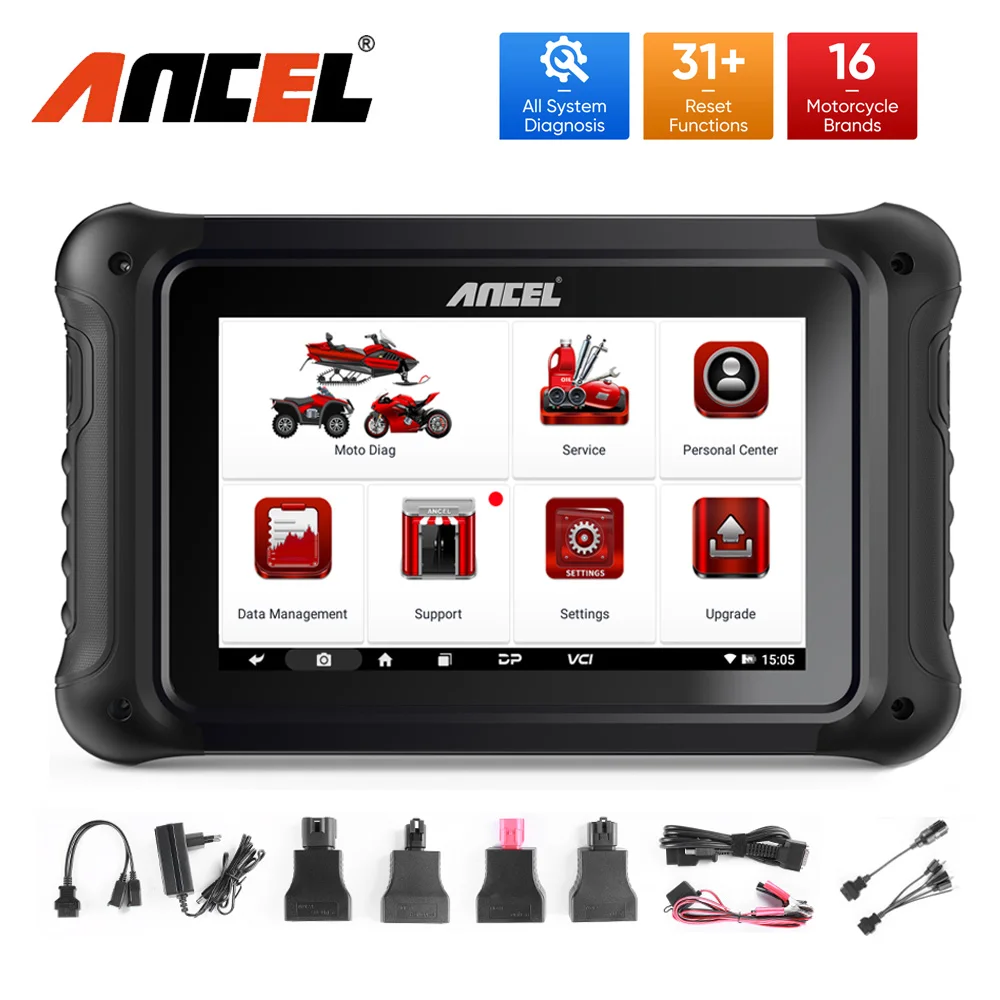 ANCEL-MT700-Motorcycle-OBD2-Scanner-ABS-Bleeding-TPS-ECU-Oil-Reset-All ...