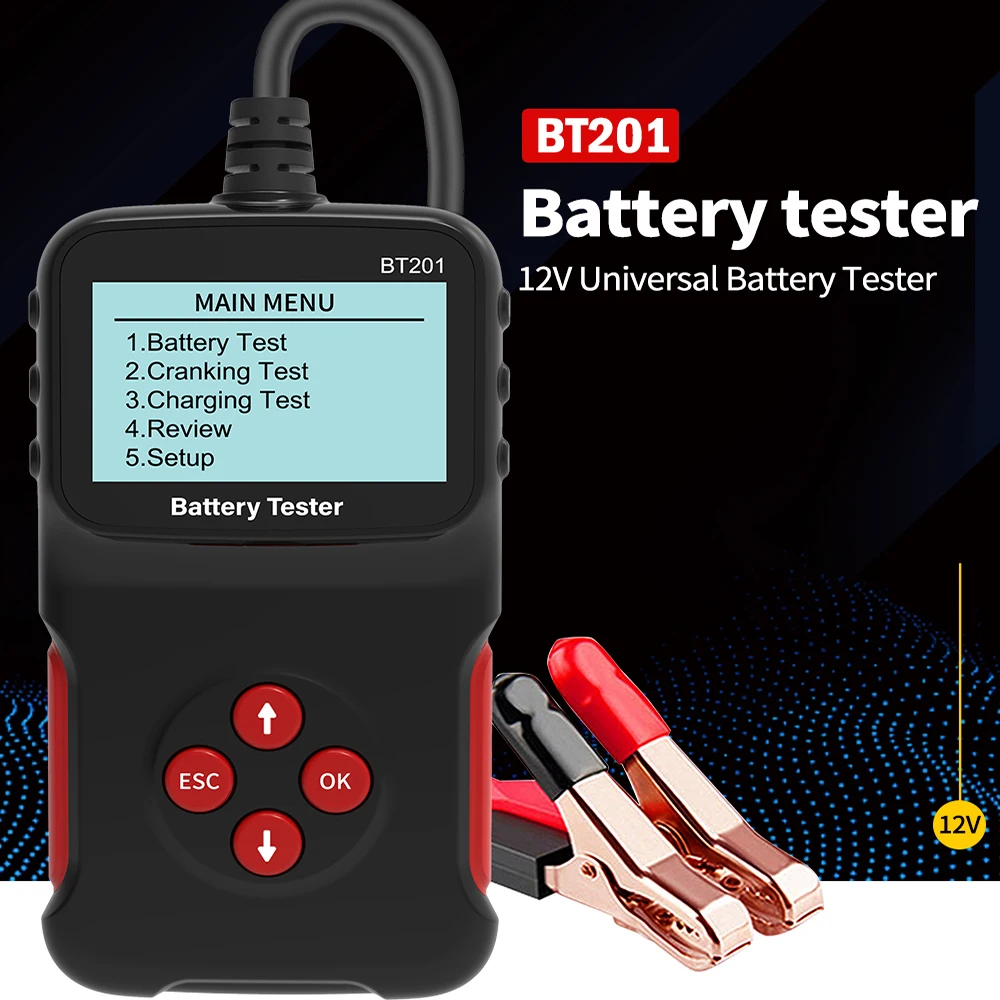 Newest-BT201-12V-Car-Battery-Tester-100-to-2000CCA-12-Volts-Battery ...