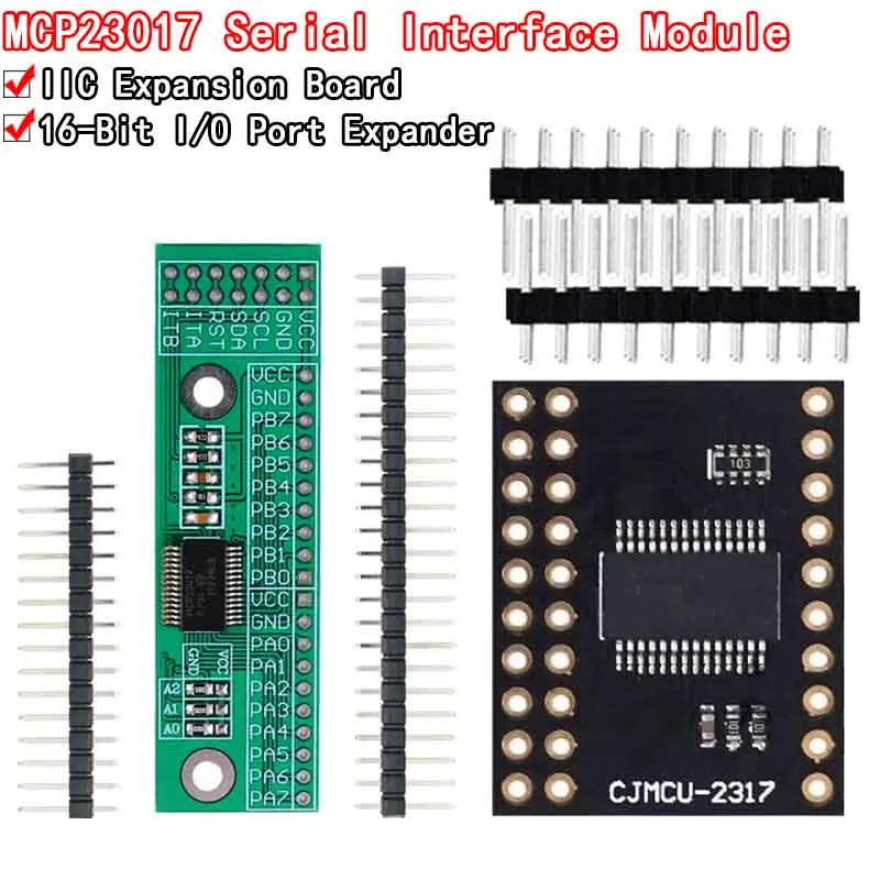 MCP23017 I2C Interface 16bit I/O Extension Module Pin Board IIC to GIPO ...