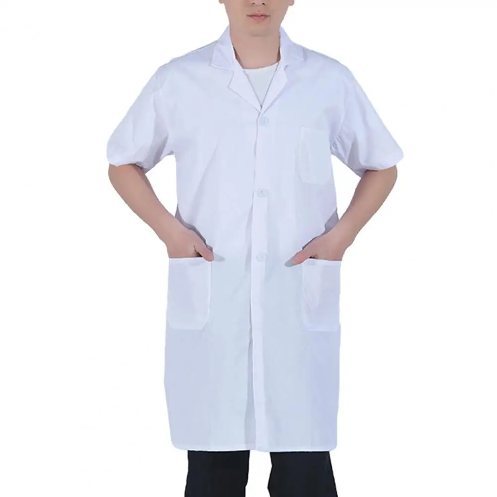 White-Medical-Uniforms-Unisex-Lab-Overall-Nurse-Doctor-Professional ...