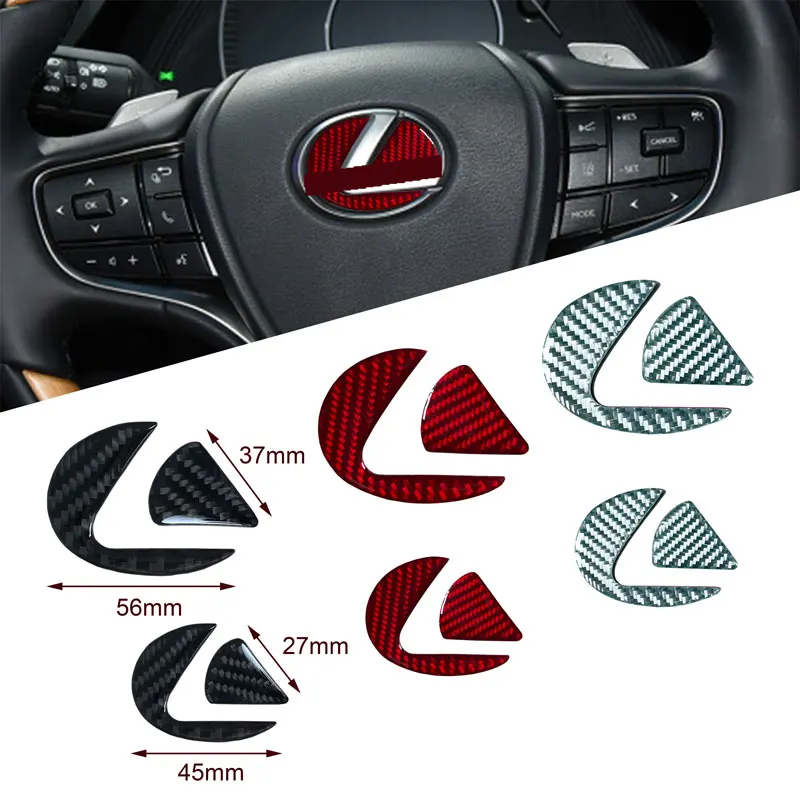 Car Decor Carbon Fiber Car Steering Wheel Emblem Sticker For LEXUS ...