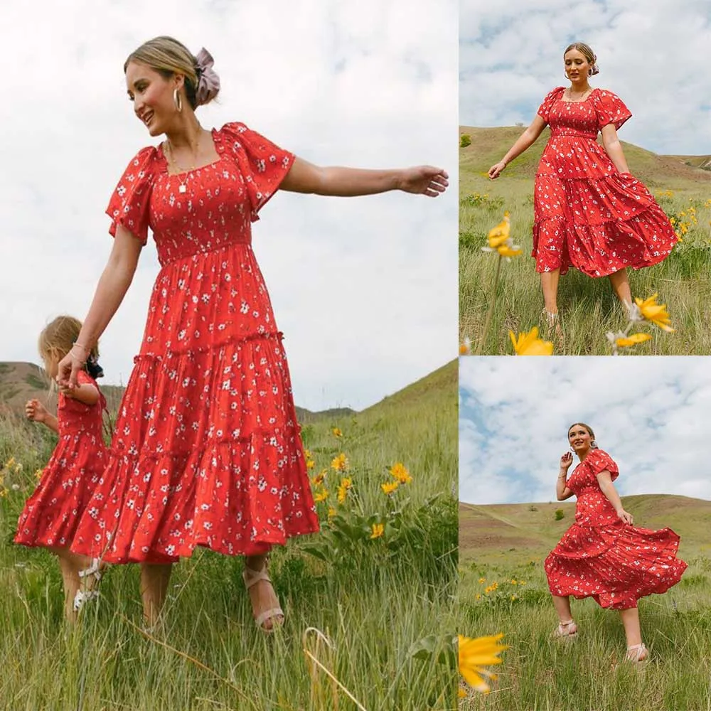 Family-Matching-Dresses-Summer-Holiday-Party-Dress-Family-Look-Floral ...