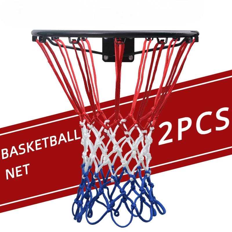 2PCS-Standard-Basketball-Net-Red-White-Blue-Tri-Color-Basketball-Hoop ...