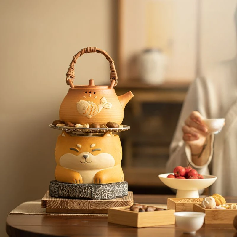 Tea-Brewing-Shiba-Inu-Charcoal-Stove-Retro-Side-handle-Pot-Simple ...