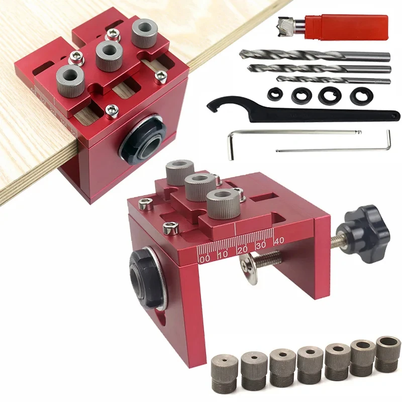 1Set Dowelling Jig 3 in 1 Woodworking Hole Puncher Locator Tool kit ...