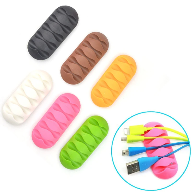 Phone-Cable-Winder-Earphone-clip-Charger-Silicone-Wire-Retention-Clips ...
