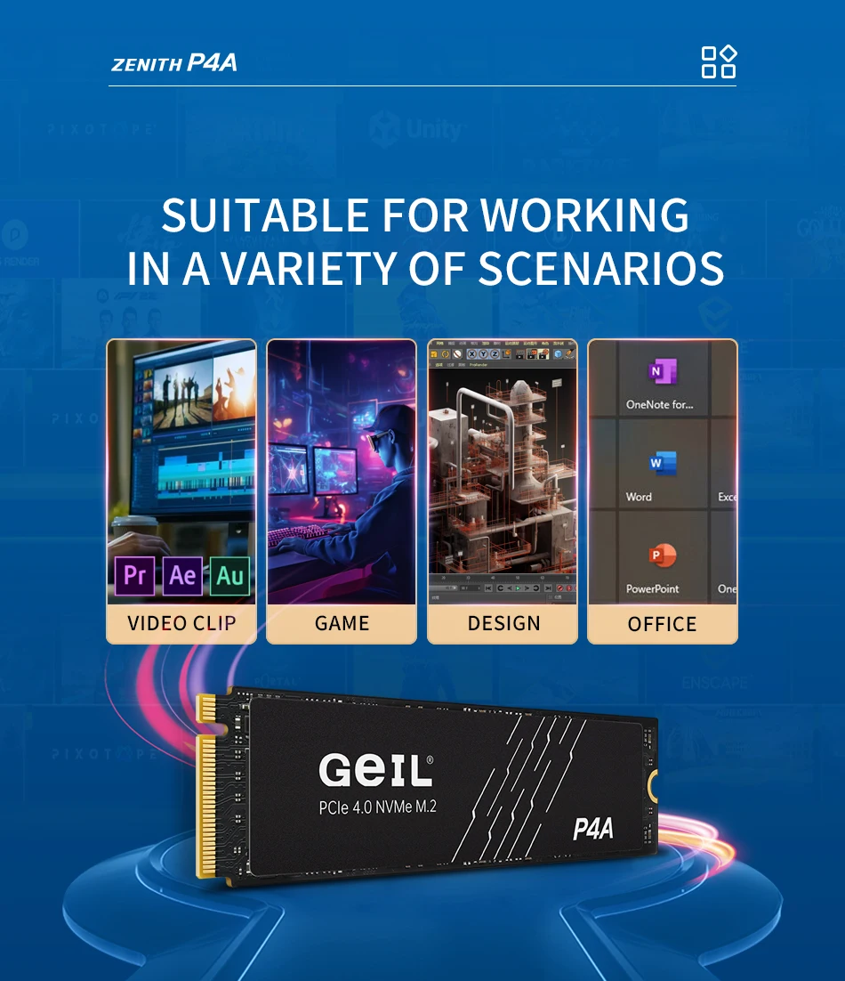 P4A Internal Solid State Drive M2 SSD 1TB 2tb 4TB M.2 NVME 1.4 PCIe 4.0 GeIL SSD Disk Gen 4X4 ...