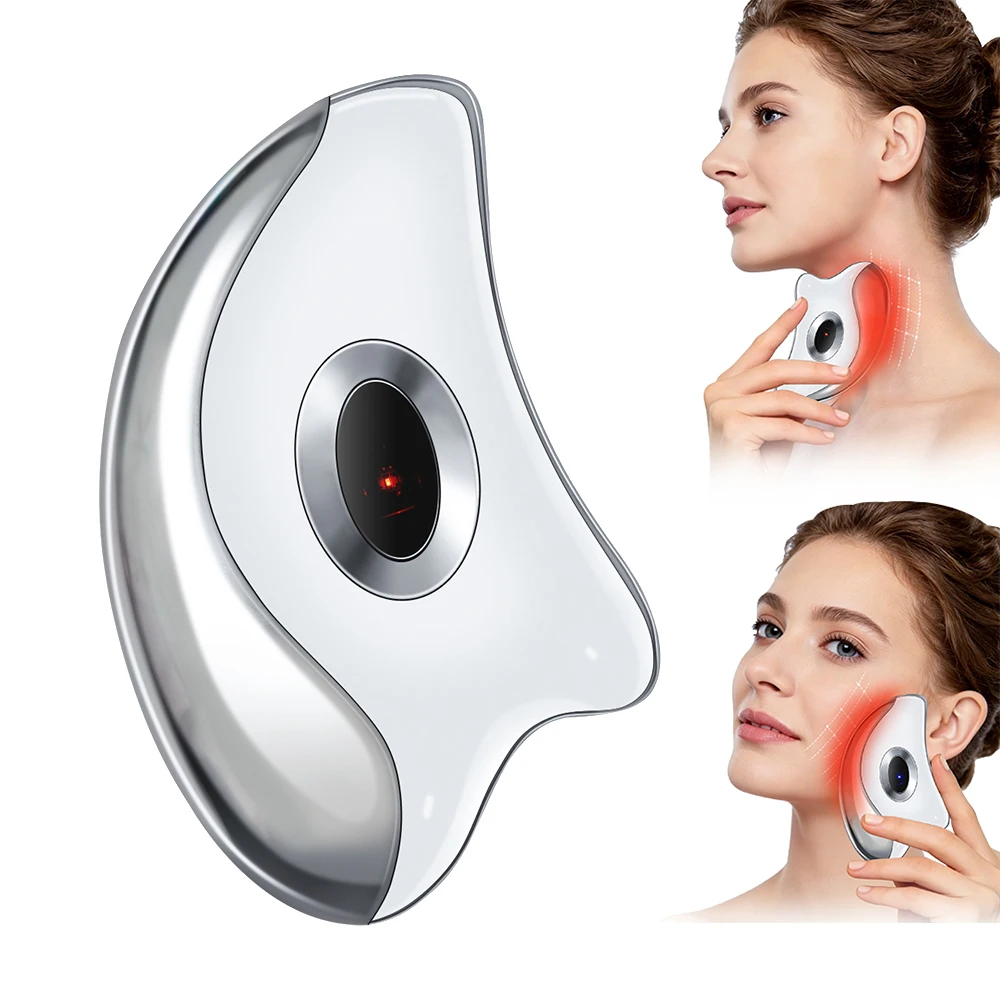 Electric Gua Sha Facial Scraper Board Microcurrent Neck Massager Face ...