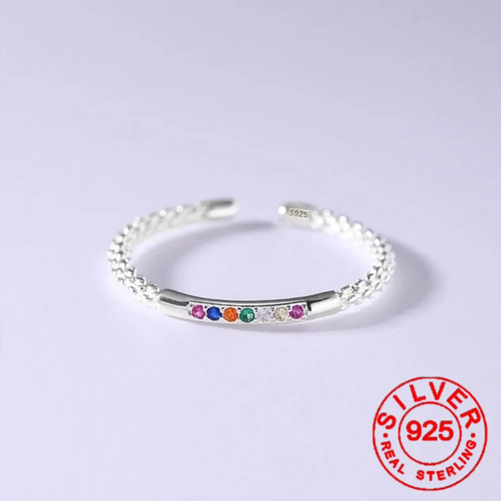 BF-CLUB-Silver-Color-Ring-For-Women-Jewelry-Colorful-CZ-Finger-Open ...